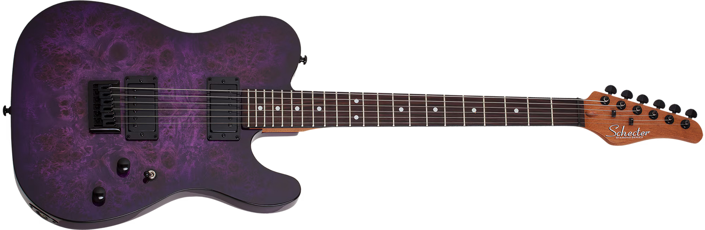 Schecter PT Standard Electric Guitar - Purple Burst Burl – Guitar Paradise